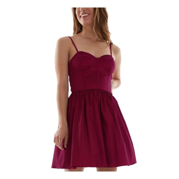 BCX | Dresses | Nwt Bcx Dress Womens Burgundy Bustier Style Spaghetti ...